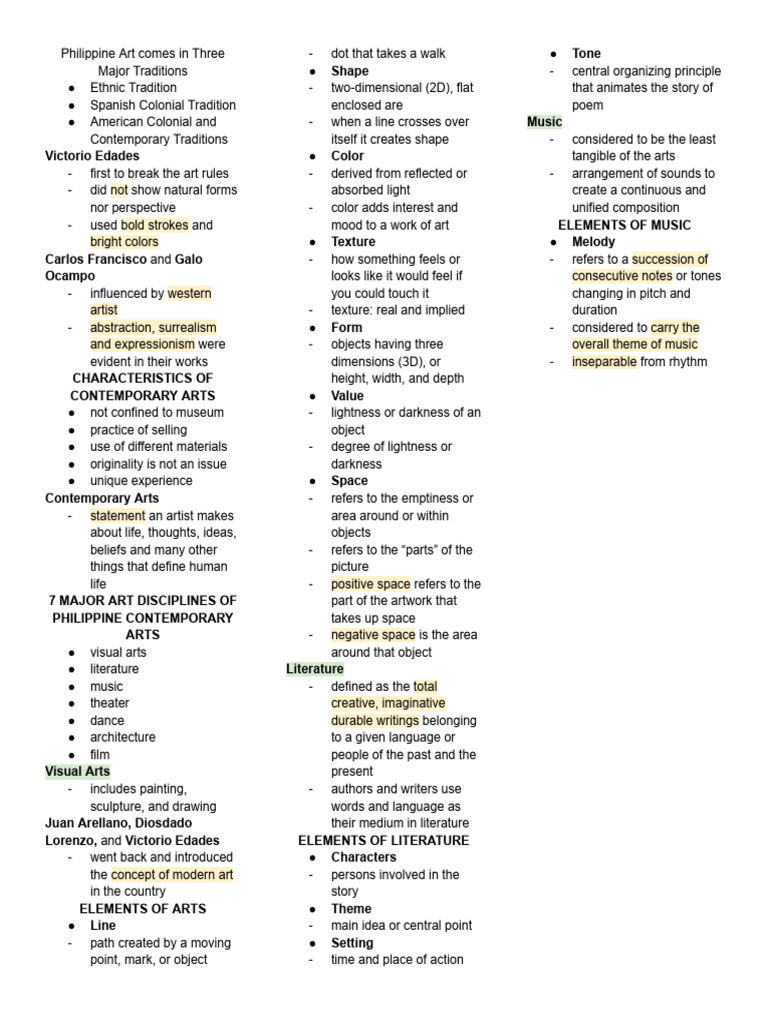 Cpar Reviewer | PDF | The Arts | Composition (Visual Arts)