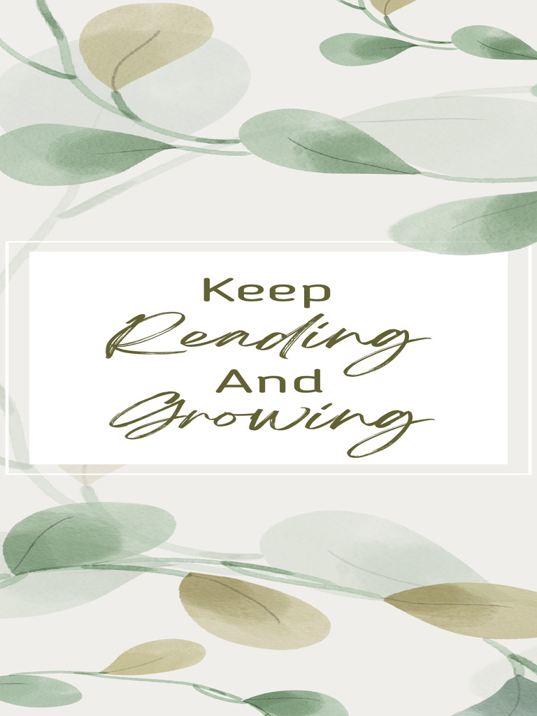 Keep Reading and Growing Quote Bookmark | PDF