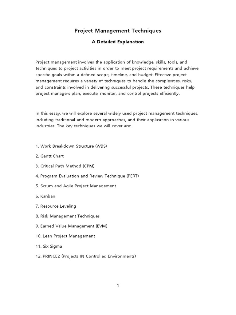 PM Techniques Explained | PDF | Project Management | Six Sigma