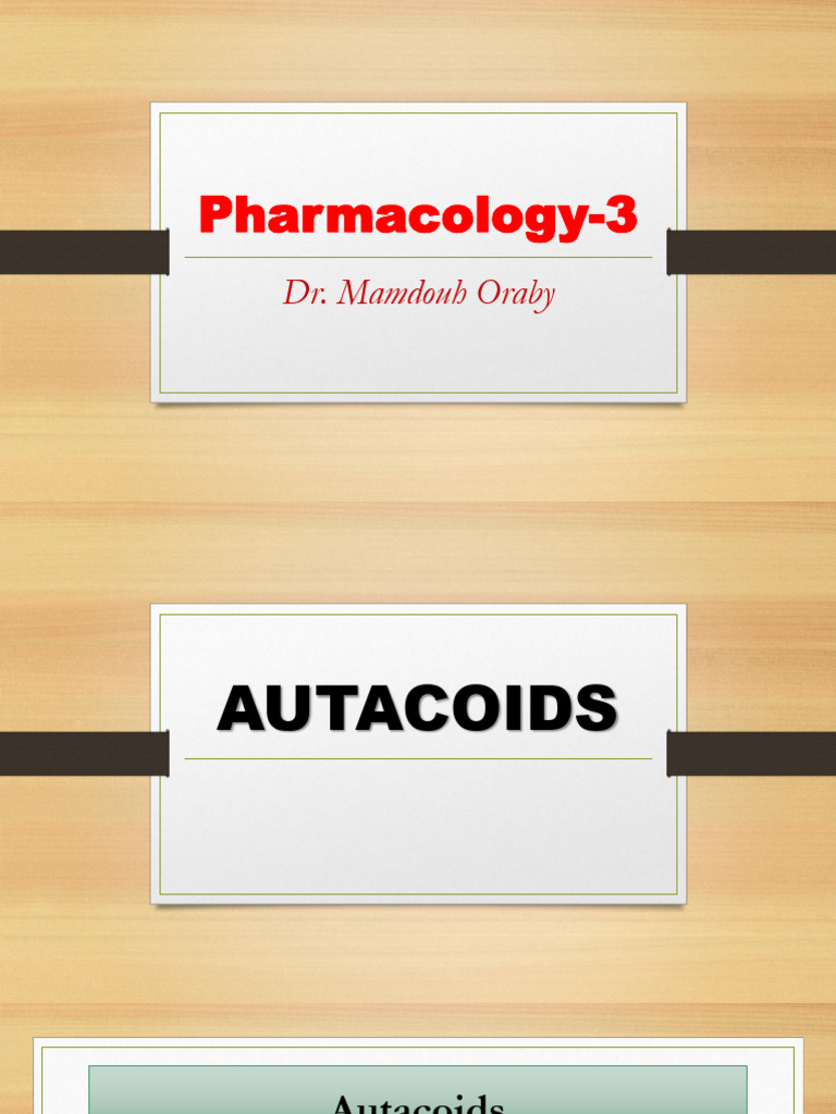 Autacoids | PDF | Serotonin | Prostaglandin