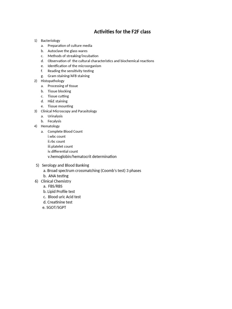 Activities For The F2F Class | PDF