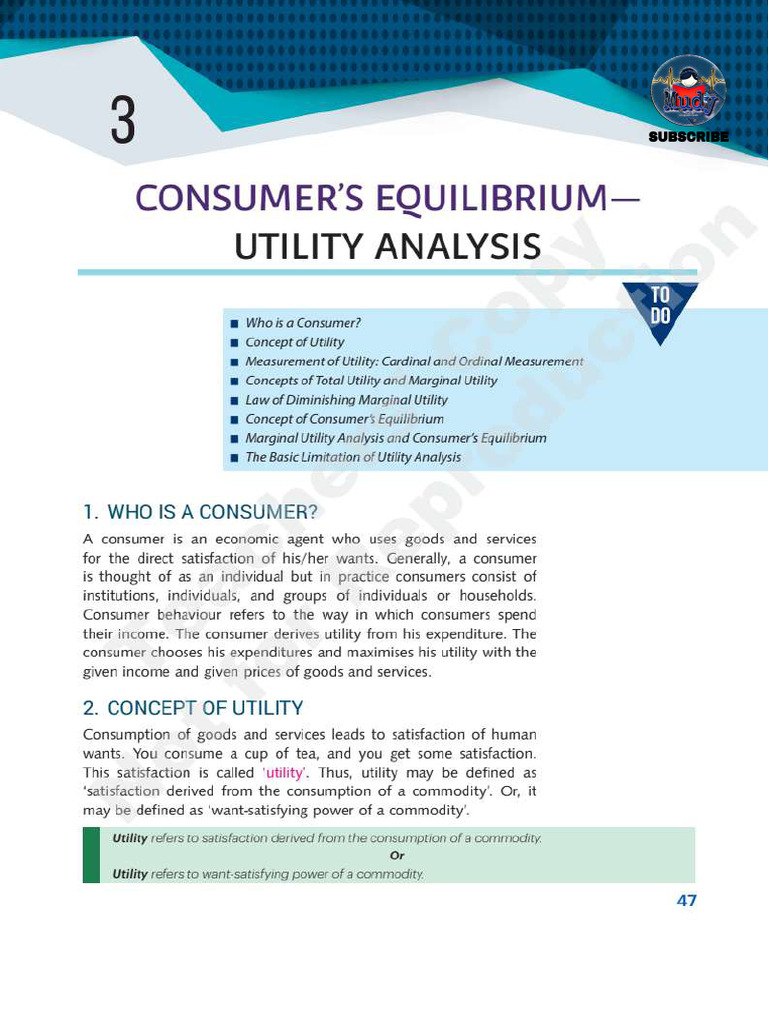 ch3 - Consumer's Equilibrium - Utility Analysis - Compressed | PDF