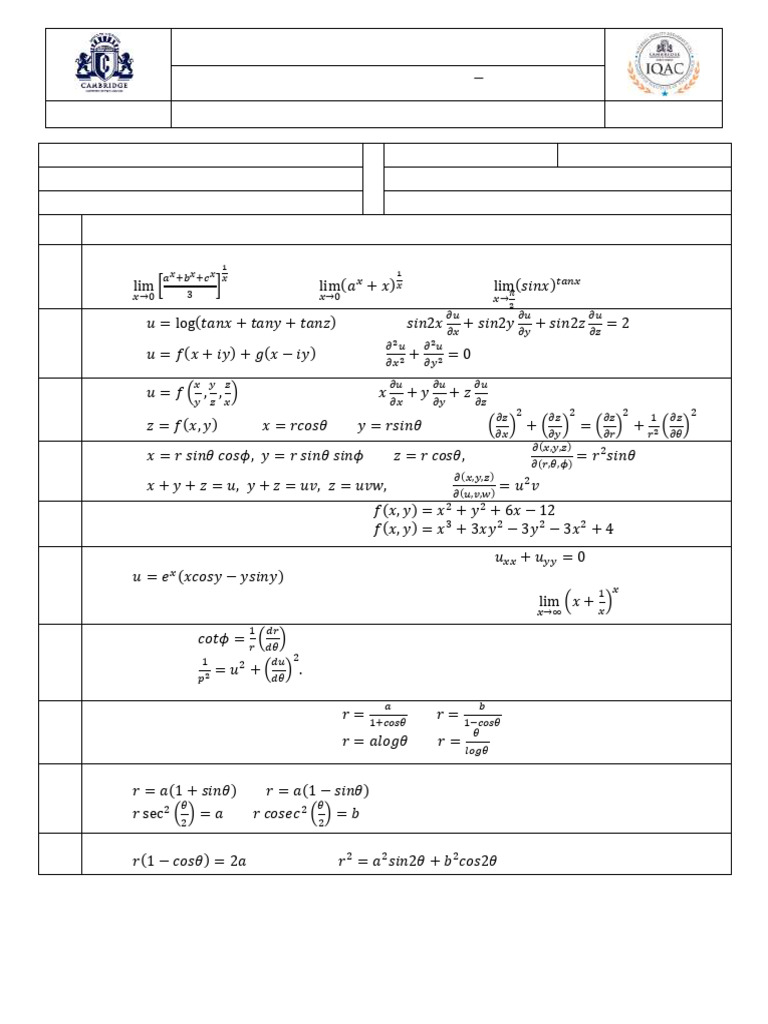 BMATS101 Assignment-2 CSE A - 083733 | PDF | Differential Geometry | Mathematical Concepts