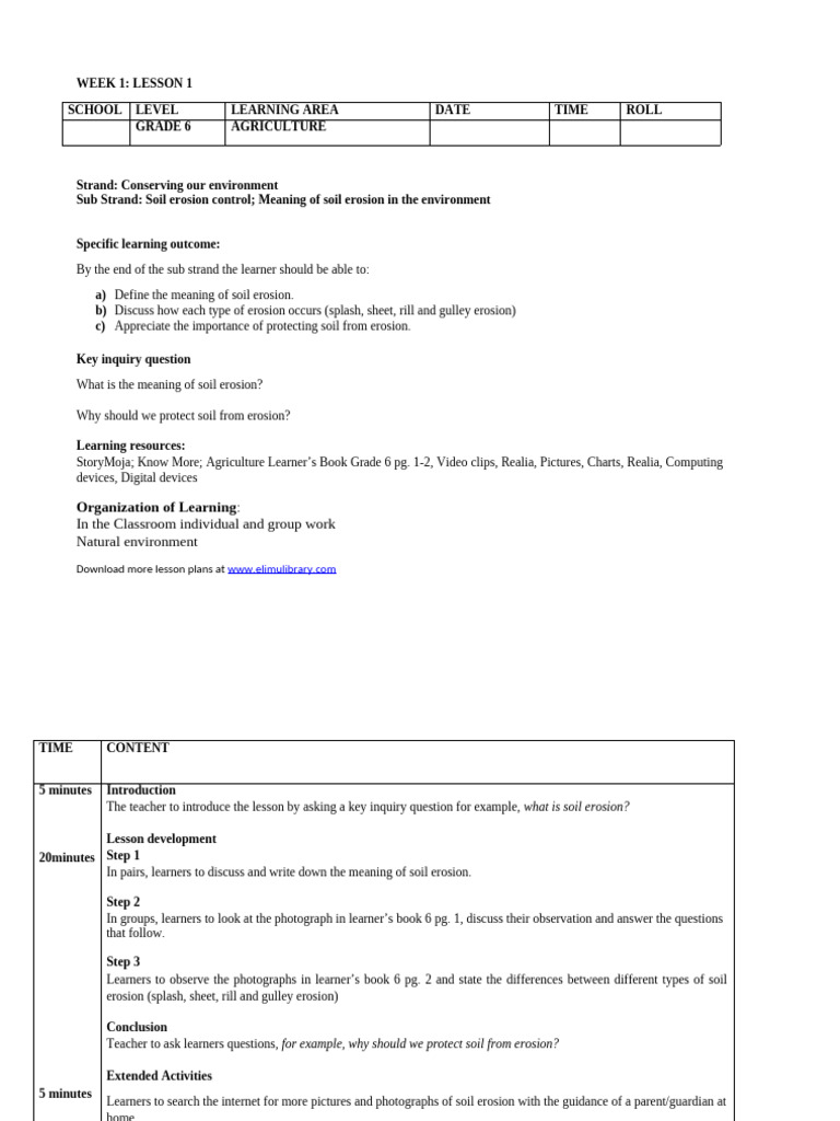 2022 Grade 6 Storymoja Agriculture Activities Lesson Plans Week 1 Week 5 Term 1-17-22 May 14-27 ...