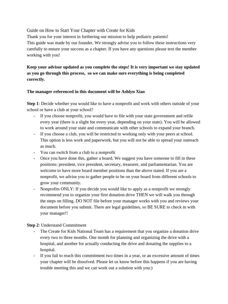 How To Start Your Chapter | PDF