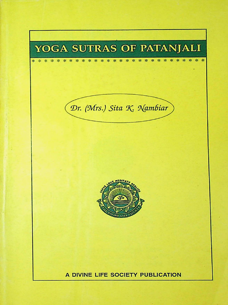 Yoga Sutras of Patanjali Dr Sita k Nambiar English | PDF