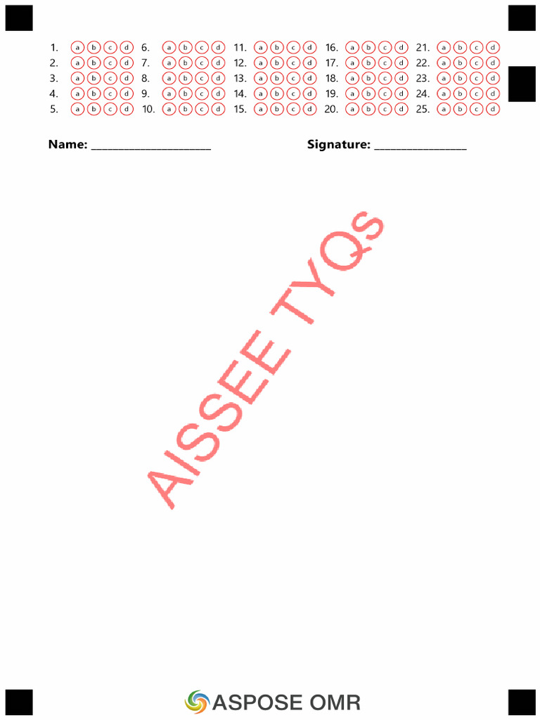 OMR 25 Questions | PDF
