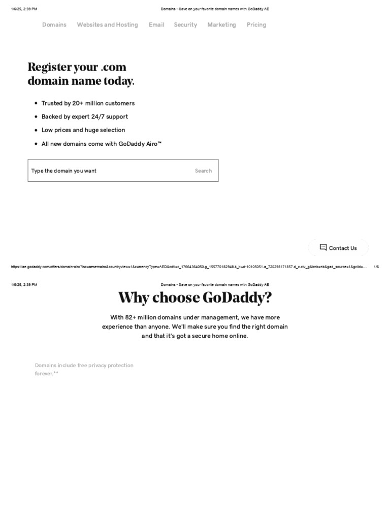Domains - Save On Your Favorite Domain Names With GoDaddy AE | PDF | Domain Name | Internet