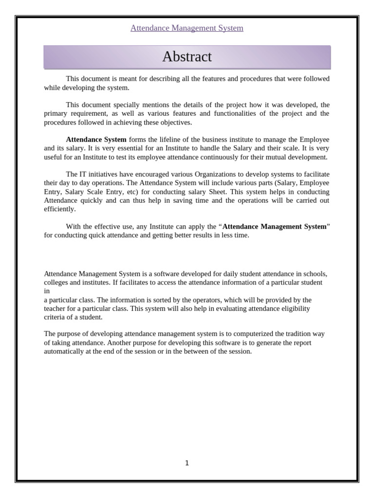 Attendance-Management-System 1 | PDF