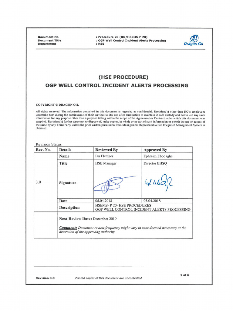 P-20.OGP Well Control Incident Alert Processing | PDF | Oil Well