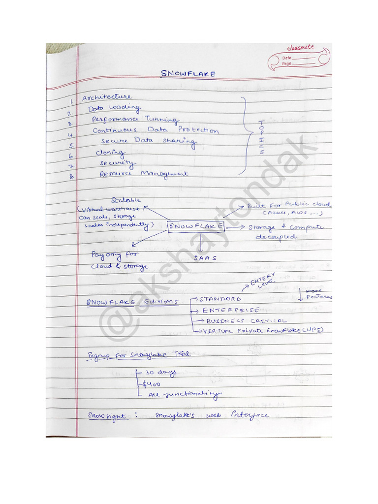 Snowflake Notes PDF | PDF