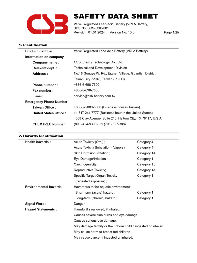 CSB MSDS Datasheet 2024 - ABS Resin | PDF | Occupational Safety And ...