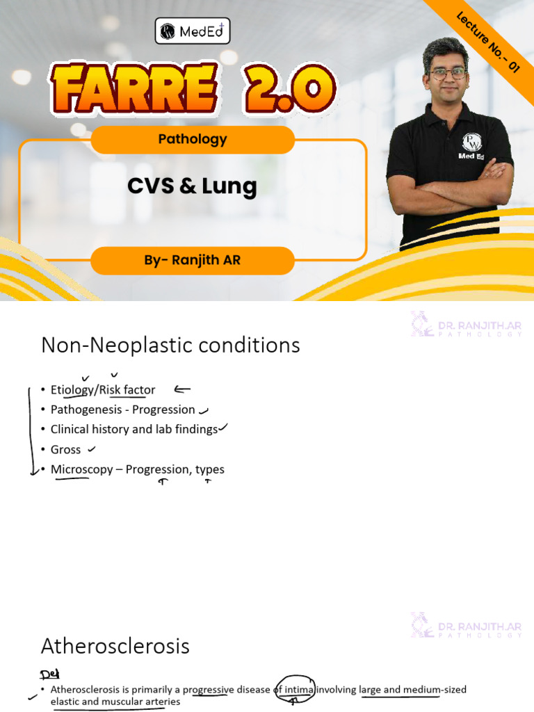 CVS and Lung 01 - Class Notes PDF | PDF | Atherosclerosis | Lung Cancer