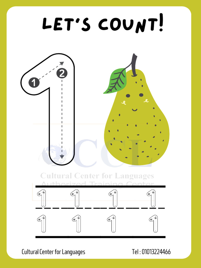 Colorful Illustrative Let's Count The Number 1-10 Math Worksheet | PDF