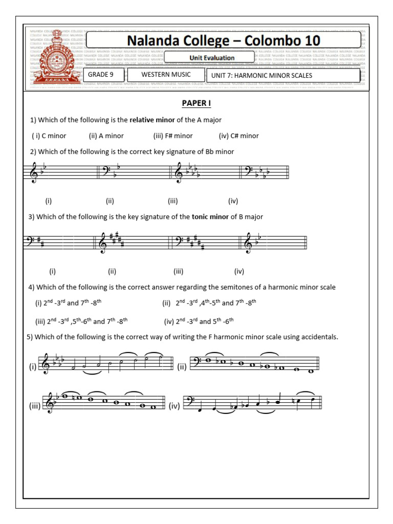 G9 Ut 6 Harmonic Minor Scales | PDF | Minor Scale | Scale (Music)