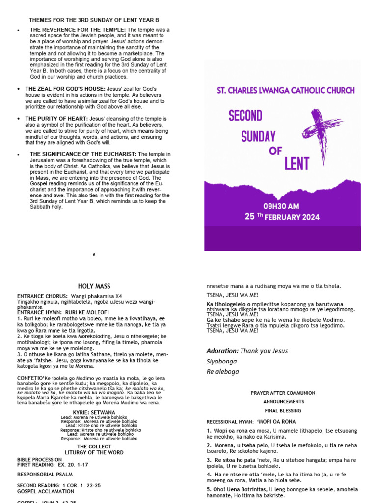 3rd Sunday of Lent Year B Themes | PDF | Jesus | Mass (Liturgy)