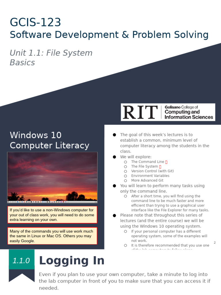 1.1The File System-Class RIT | PDF | Computer File | Command Line Interface
