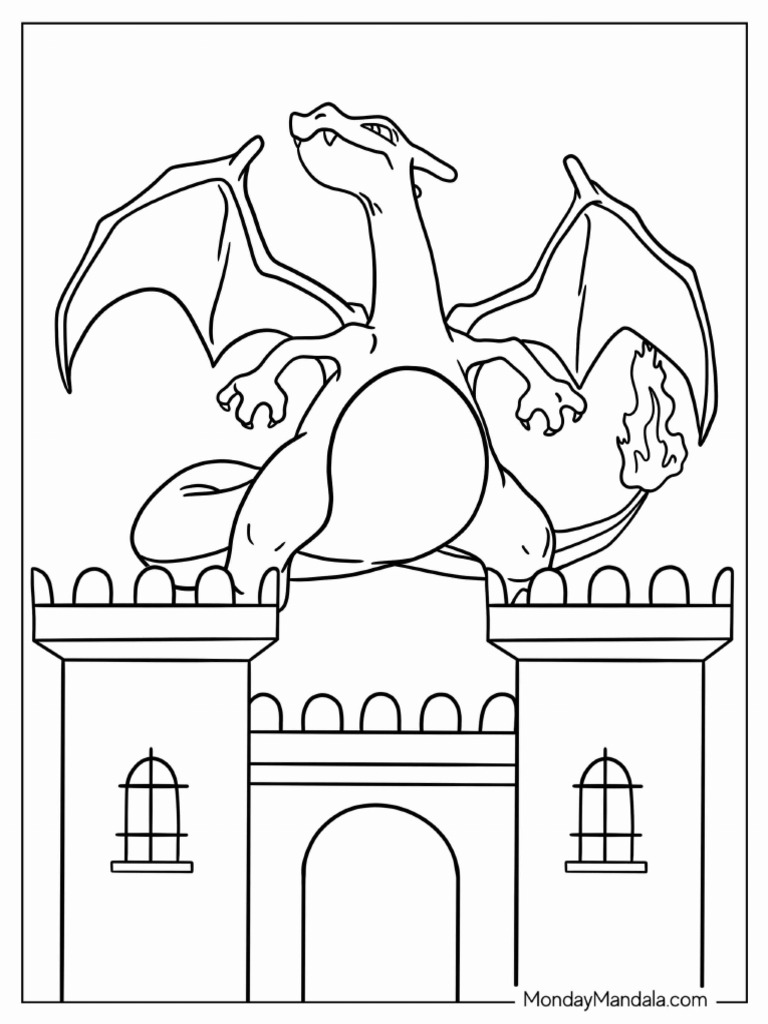 Charizard Dragon Pokemon To Color | PDF