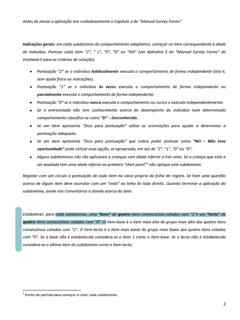 Vineland II pré-escolar (1) | PDF