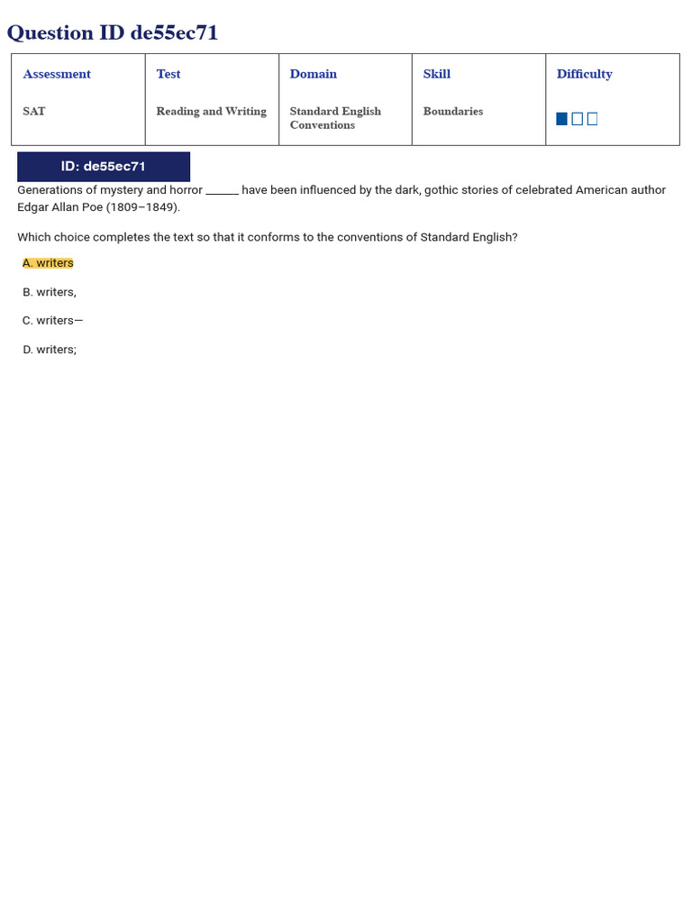 Standard English Conventions in SAT | PDF