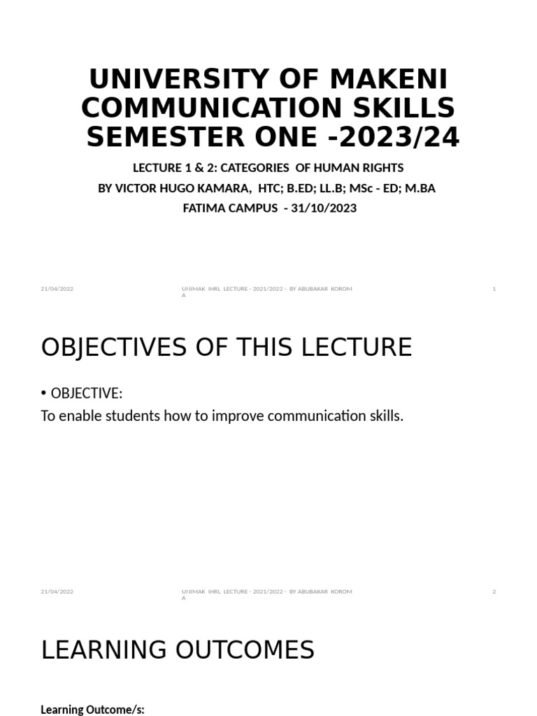 Communication Skills Lecture Overview | PDF | Communication | Nonverbal Communication