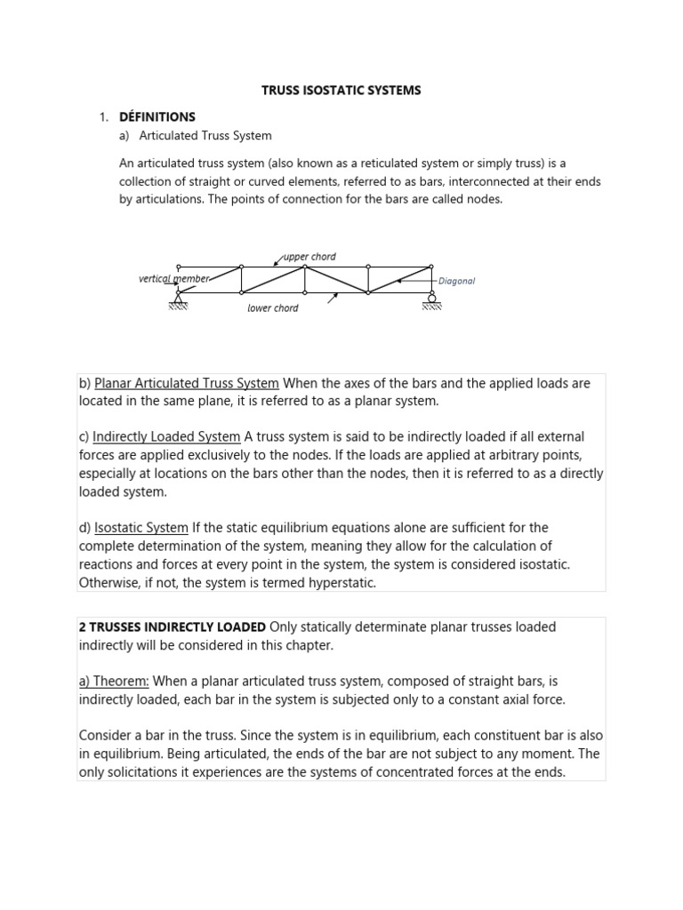 TRUSS-ISOSTATIC-SYSTEMS | PDF | Truss | Force