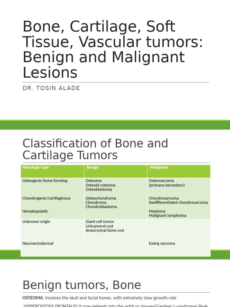 Bone and Cartilage Tumors Soft Tissue and Blood Vessels | PDF | Neoplasms | Bone