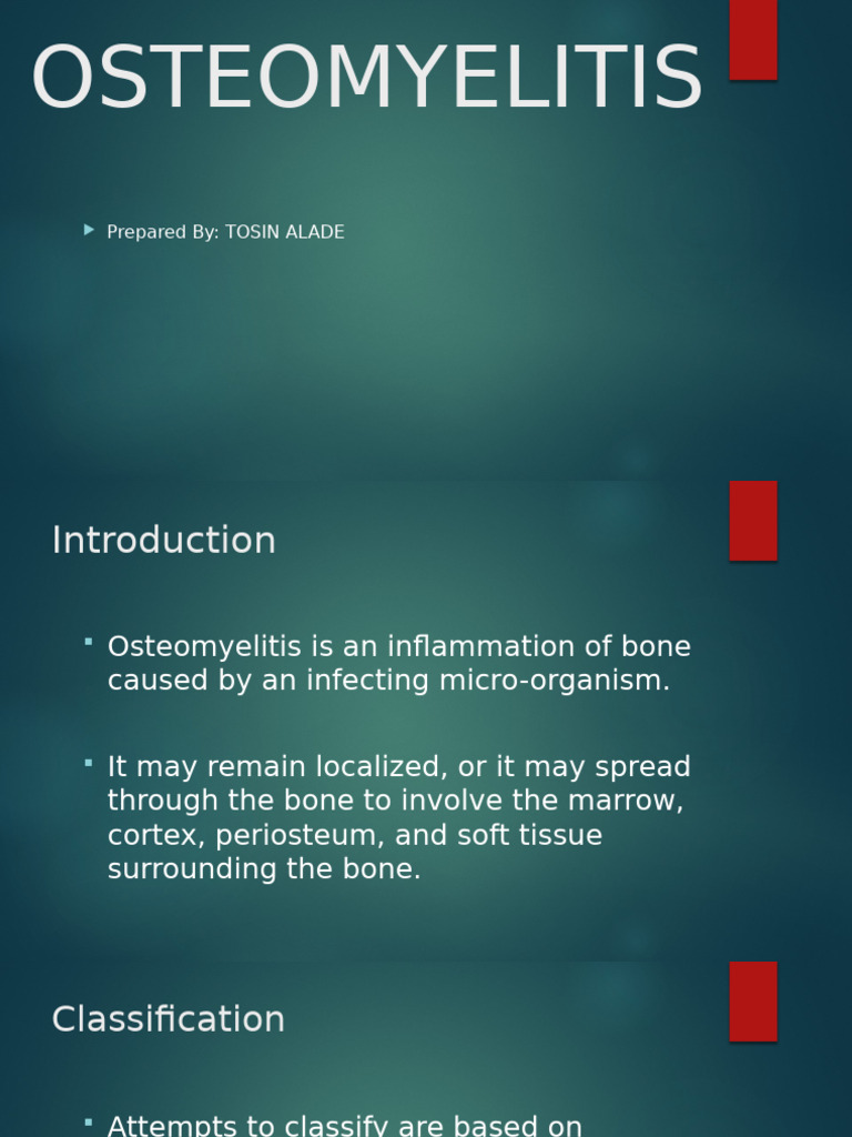 Osteomyelitis 1 | PDF | Infection | Staphylococcus