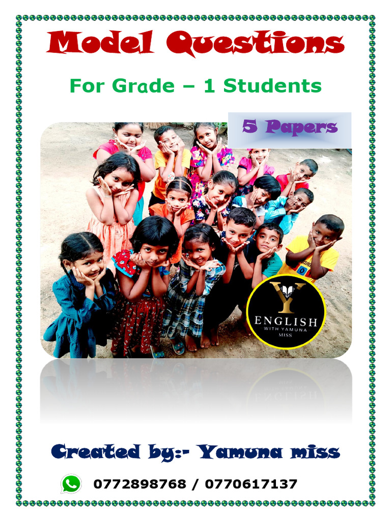 Model Questions Papers For Grade - 1 Students | PDF | Foods | Cuisine