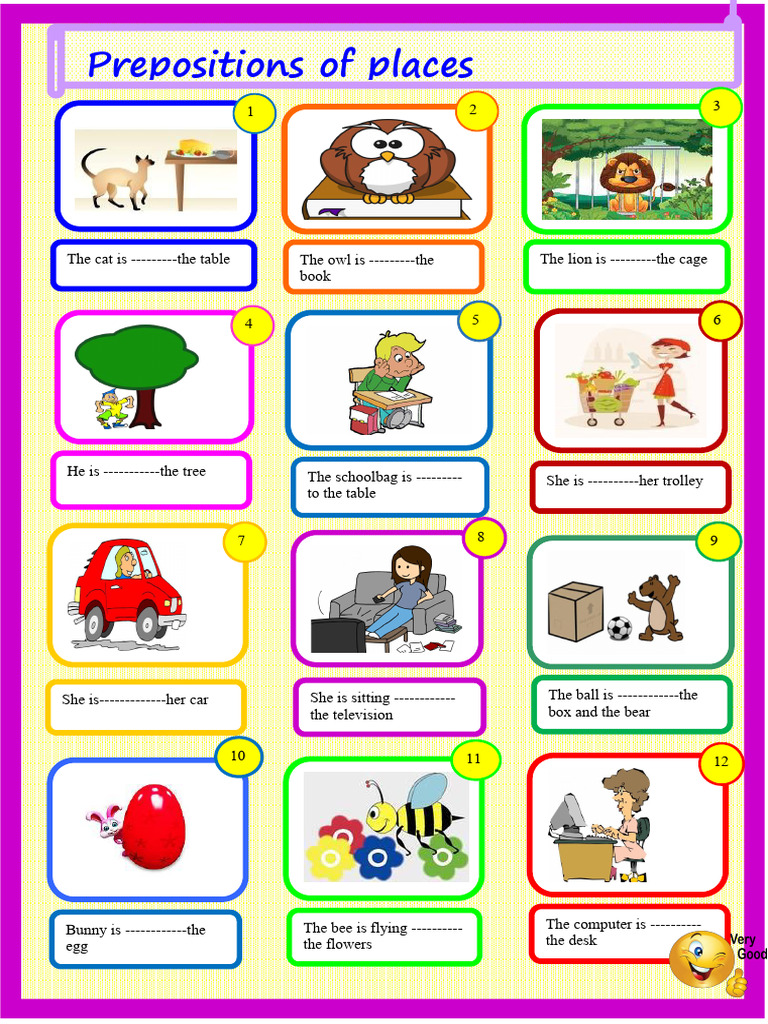 Prepositions For Young Learners Grammar Drills - 78643 | PDF
