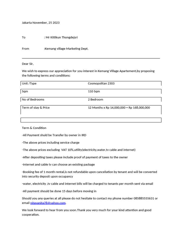 Surat Penawaran Cosmo 2303 Extend 2023 | PDF