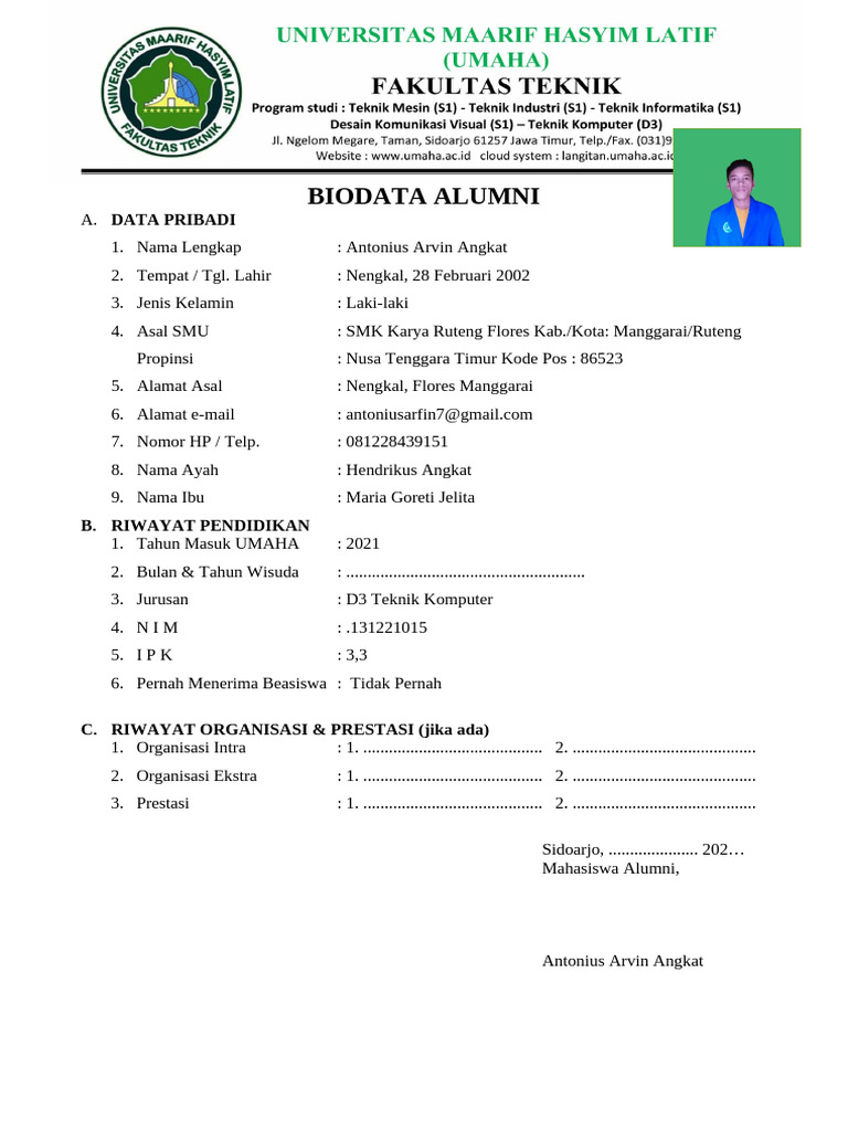 6. BIODATA ALUMNI (2) | PDF