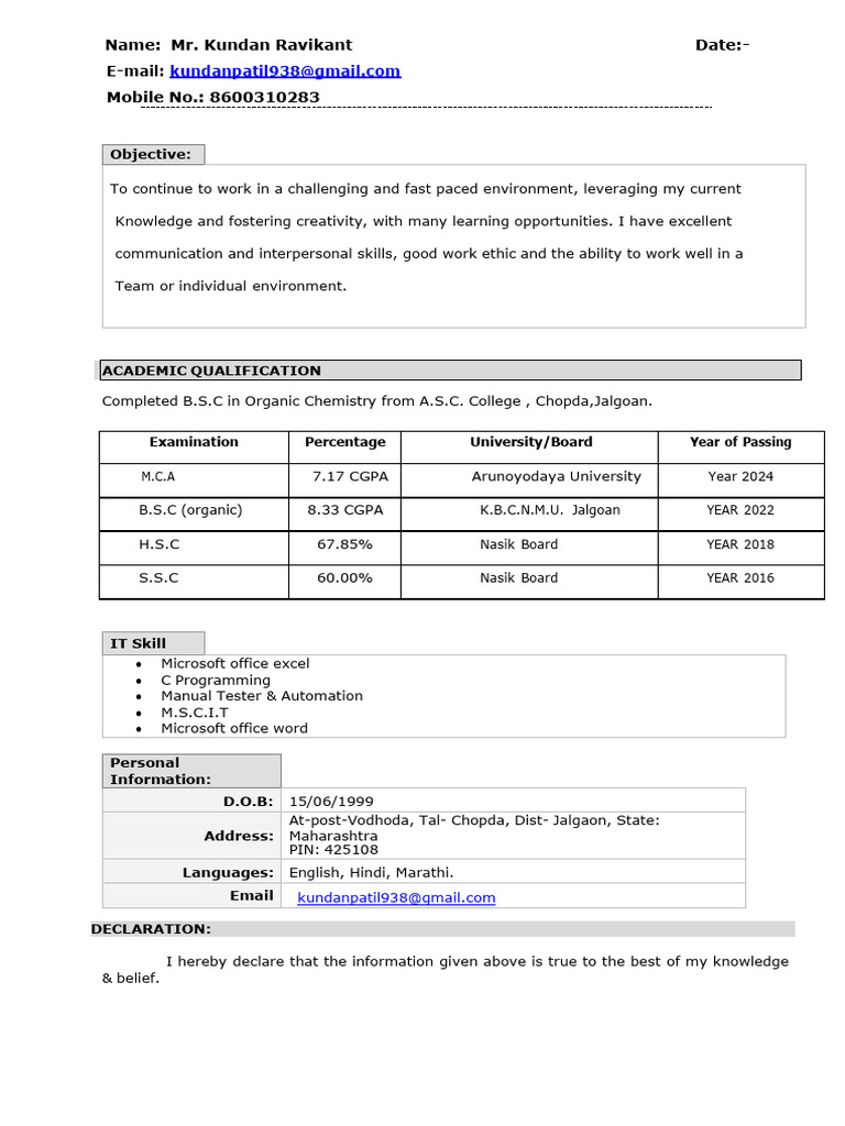 kundan resume-1 | PDF