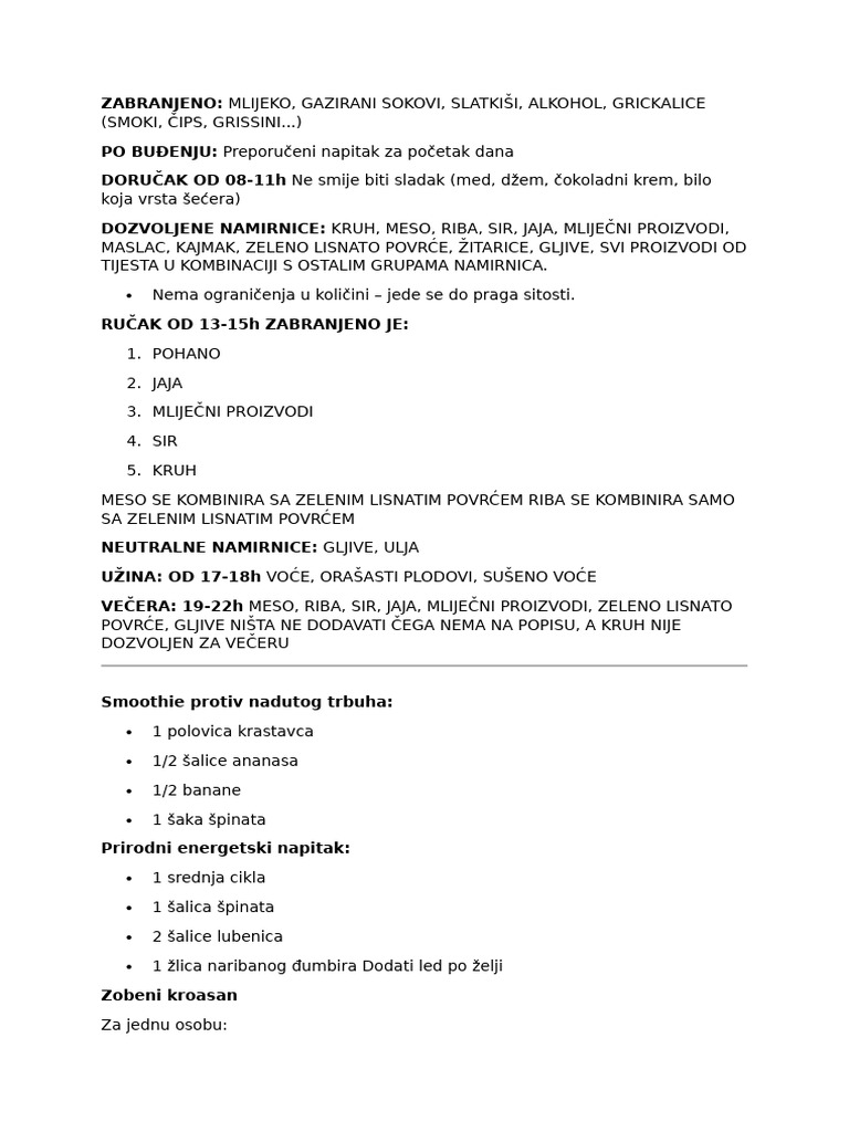 prehrana_od-Natase | PDF