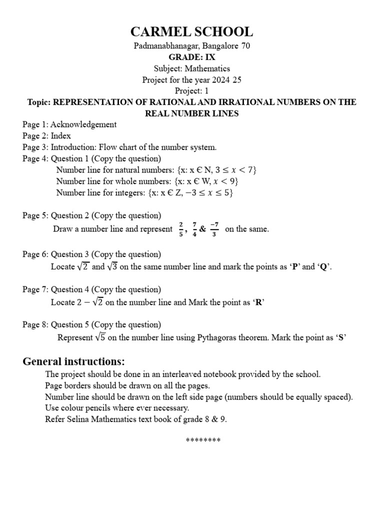 Grade 9 Math Project - 1 | PDF