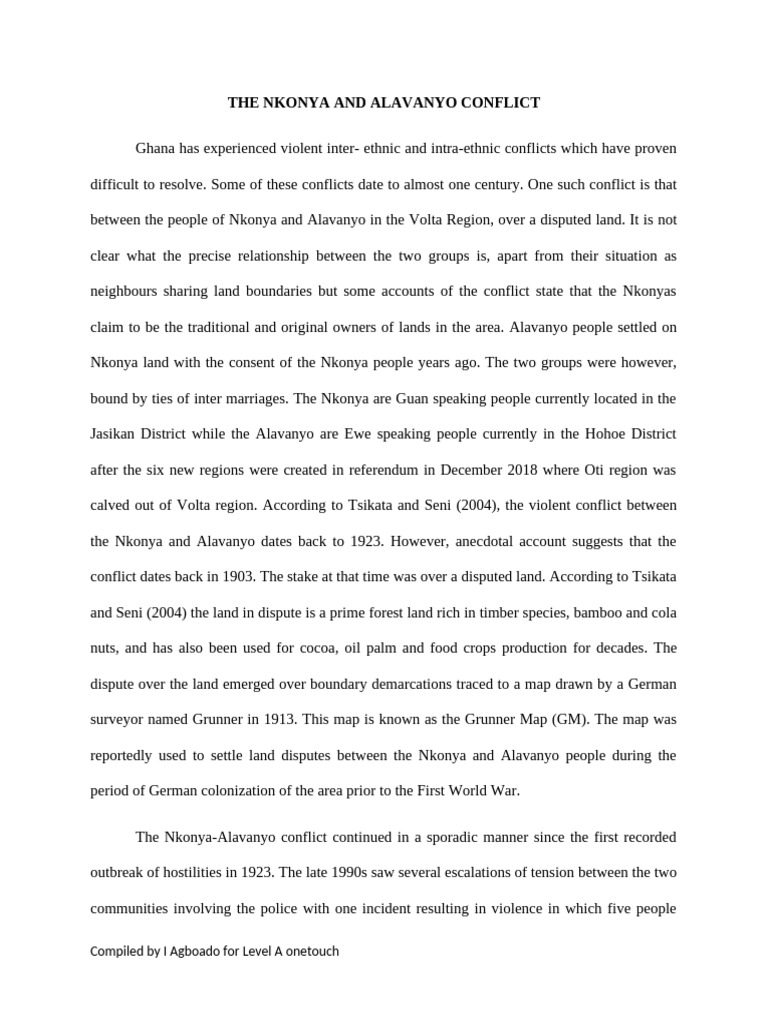 nkonya & Alavanyo | PDF | Peace