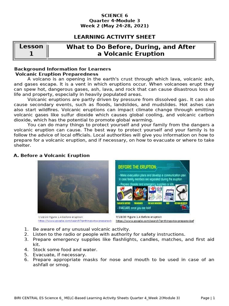 Las-Science 6-Q4-Week 2 (Module3) | PDF | Volcano | Types Of Volcanic ...