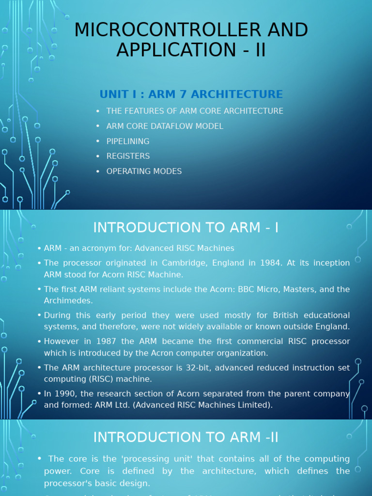 Unit 1 ARM Architecture_ Final_8f79962e7d0e2024573ab607df47d677 | PDF | Central Processing Unit ...