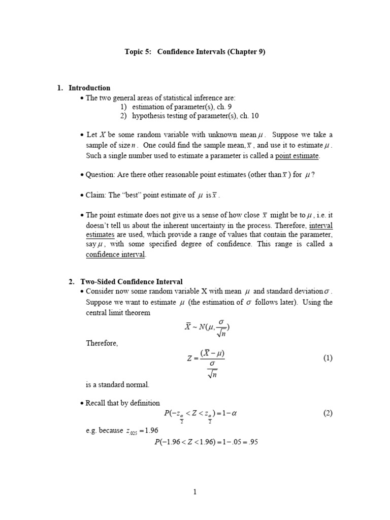 Confident Interval Pdf Confidence Interval Estimator