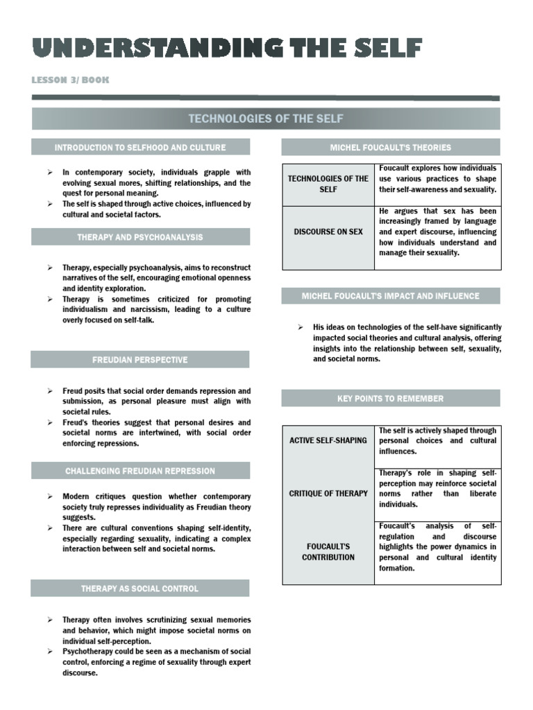 UTS LESSON 3 | PDF | Michel Foucault | Psychotherapy