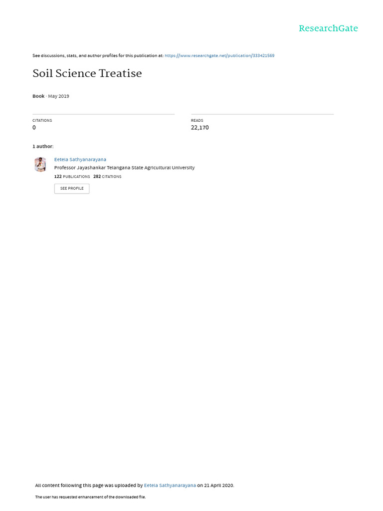 Soil Science Treatise | PDF