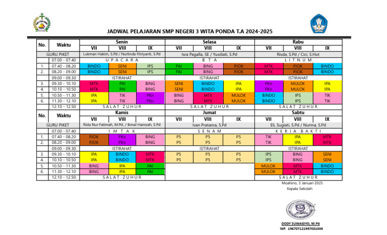 Jadwal 2024 - 2025 Genap | PDF