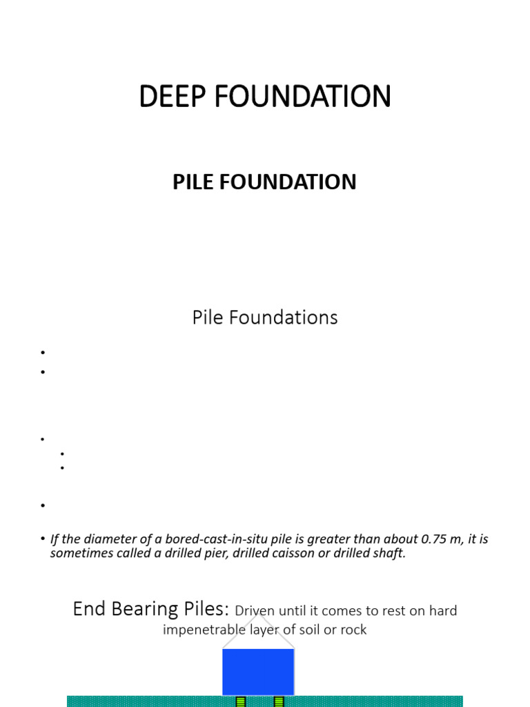 DEEP FOUNDATION (Autosaved) | PDF | Deep Foundation | Civil Engineering