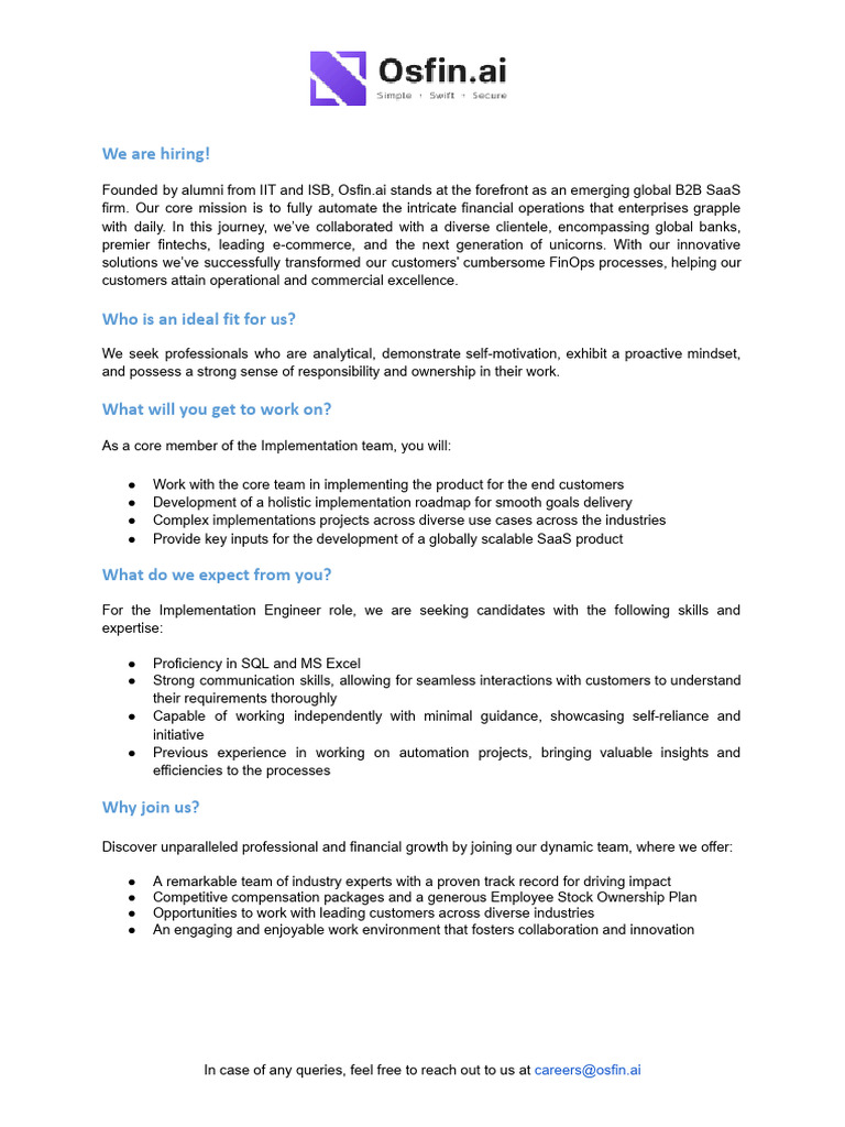 JD_DA_Implementation Engineer | PDF