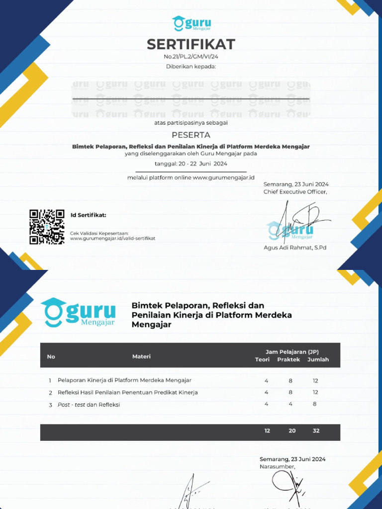 Sertifikat Bimtek | PDF