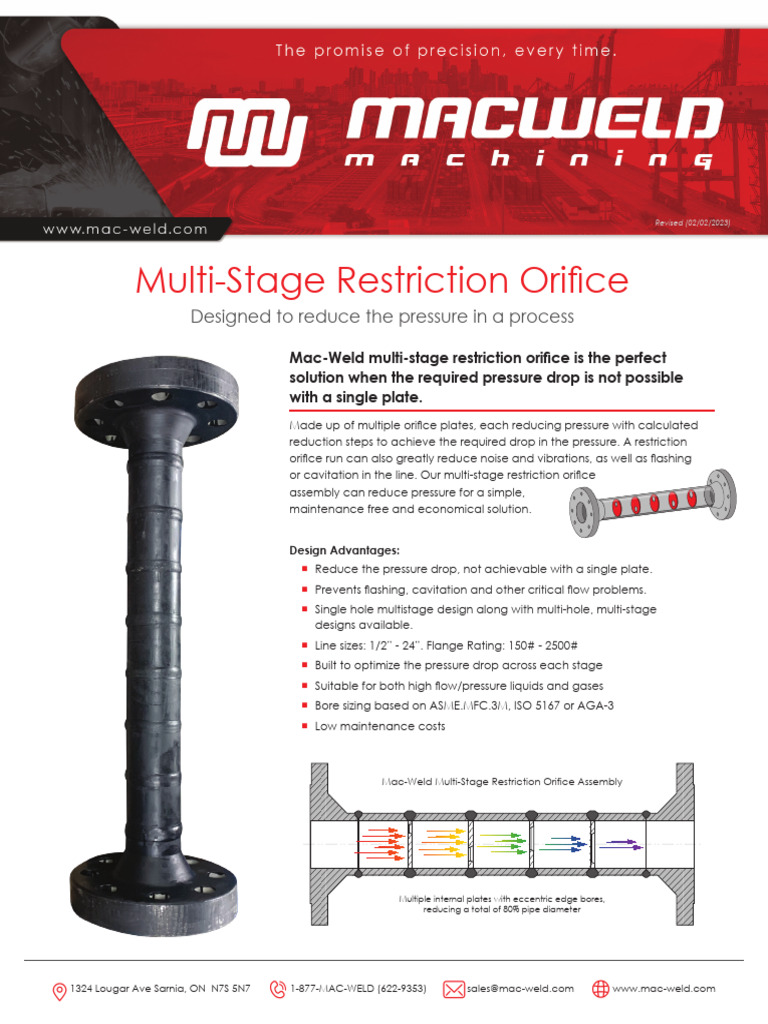 Mac Weld Multi Stage Restriction Orifice Data Sheet | PDF | Pipe (Fluid ...