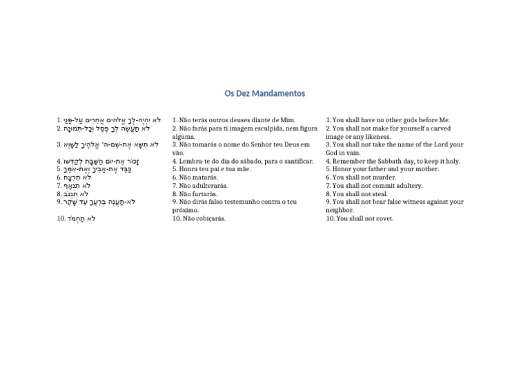 Dez_Mandamentos_Trilingue | PDF