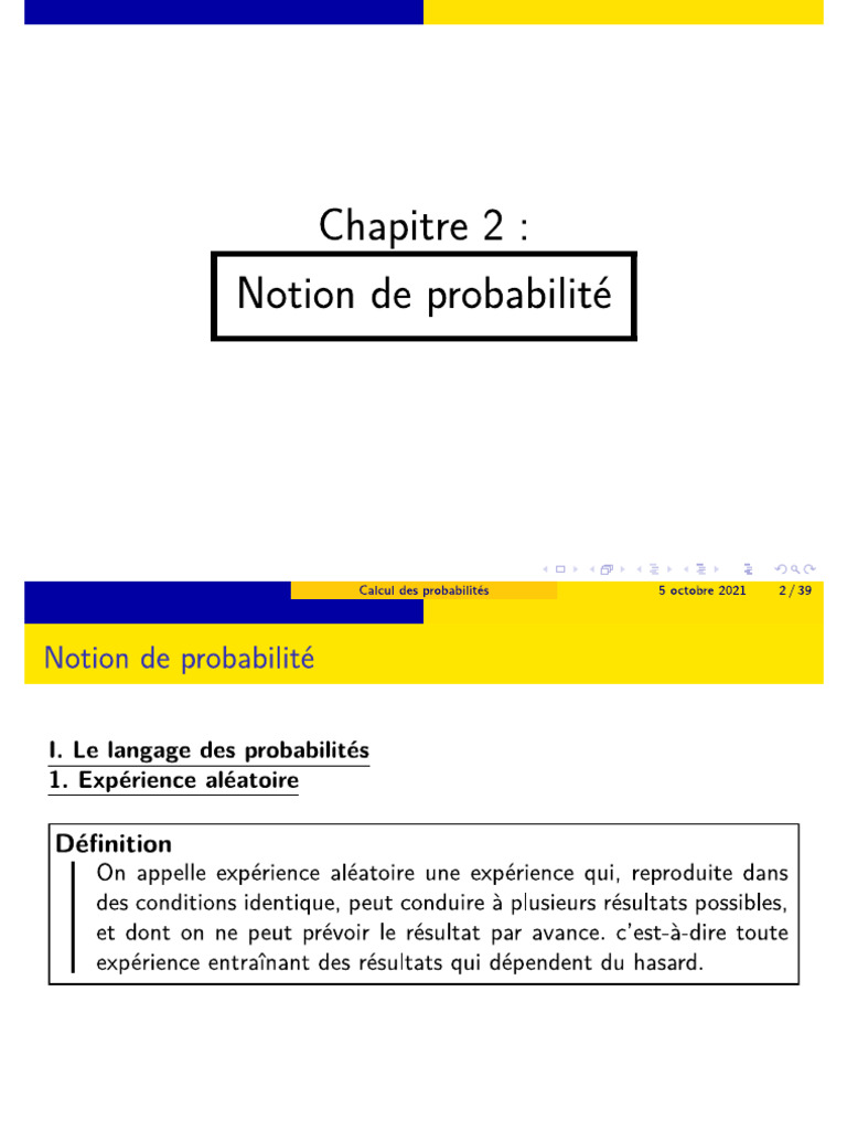 Chapitre2 Probabilité | PDF