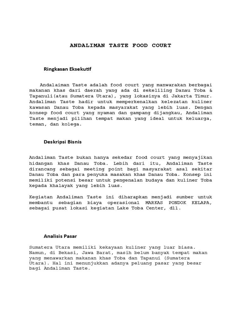 Proposal Andaliman Taste | PDF