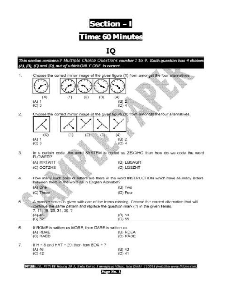 Dronacharya IQ Paper | PDF
